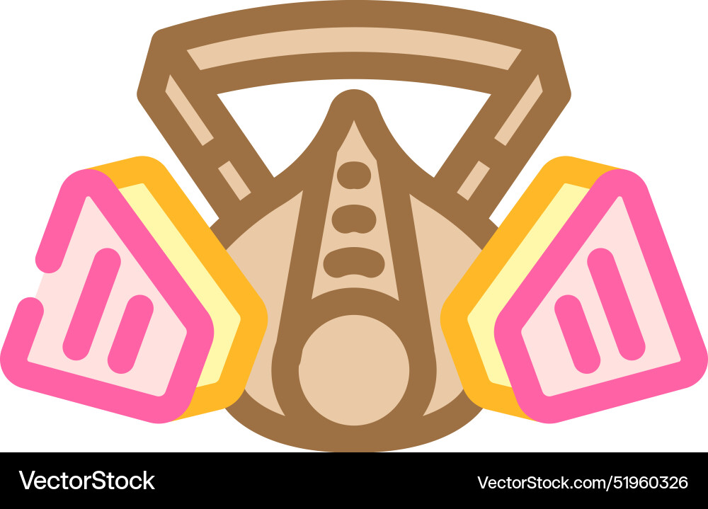 Respirator ppe protective equipment color icon Vector Image