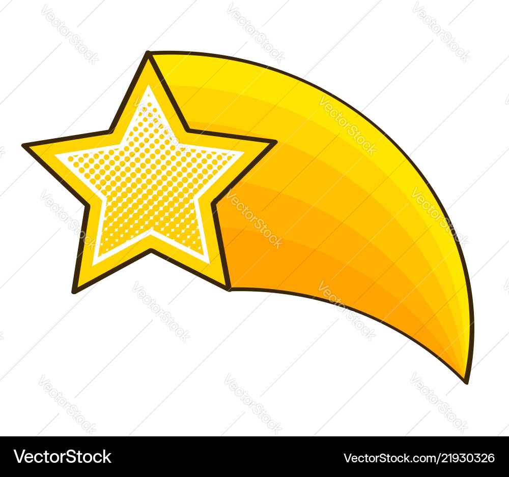 Retro cartoon pop art comic style shooting star Vector Image