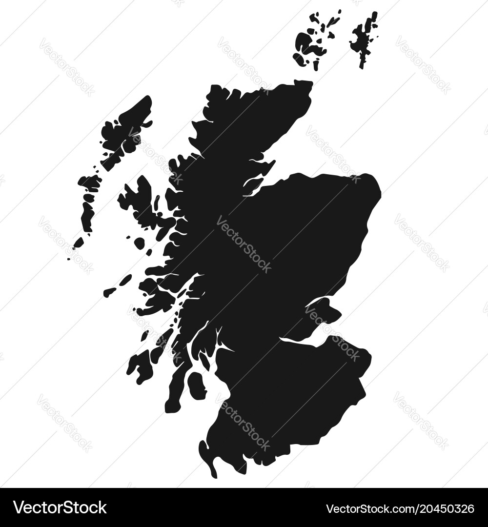 Scotland Silhouette Map Royalty Free Vector Image