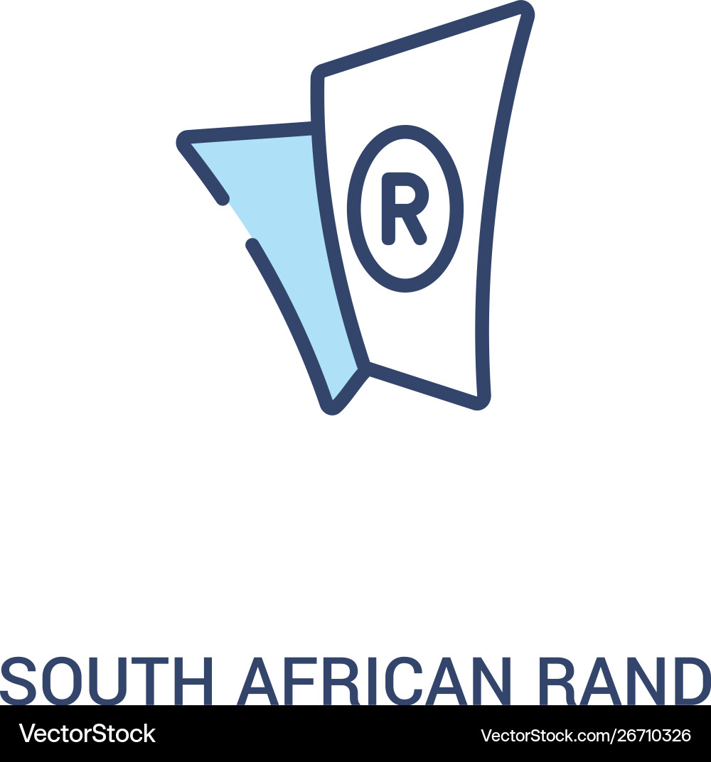 South african rand concept 2 colored icon simple Vector Image
