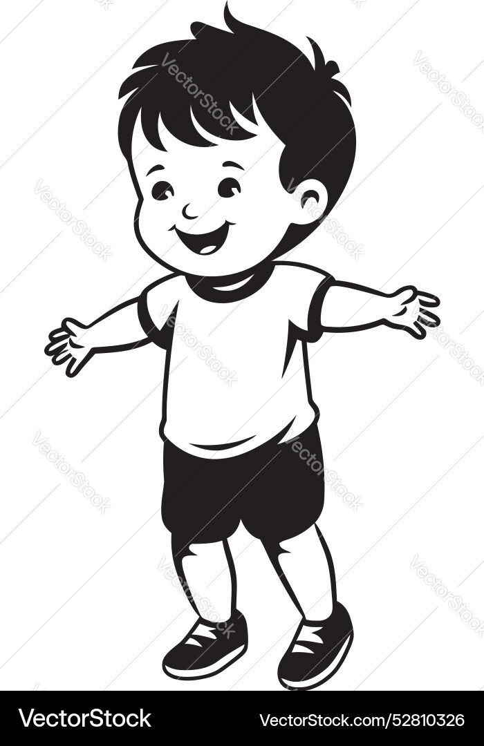 Tiny triumph joyful kid emblem playful pal logo Vector Image