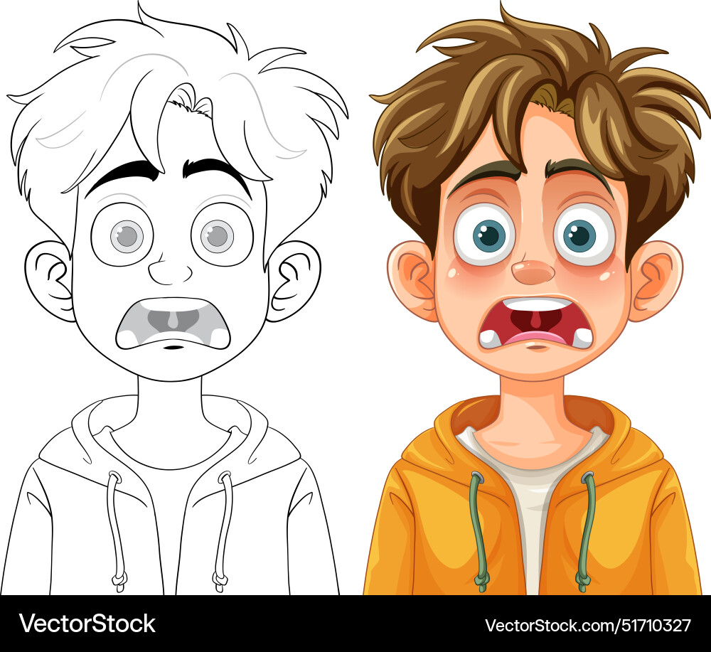 A boy with shocked expression Royalty Free Vector Image