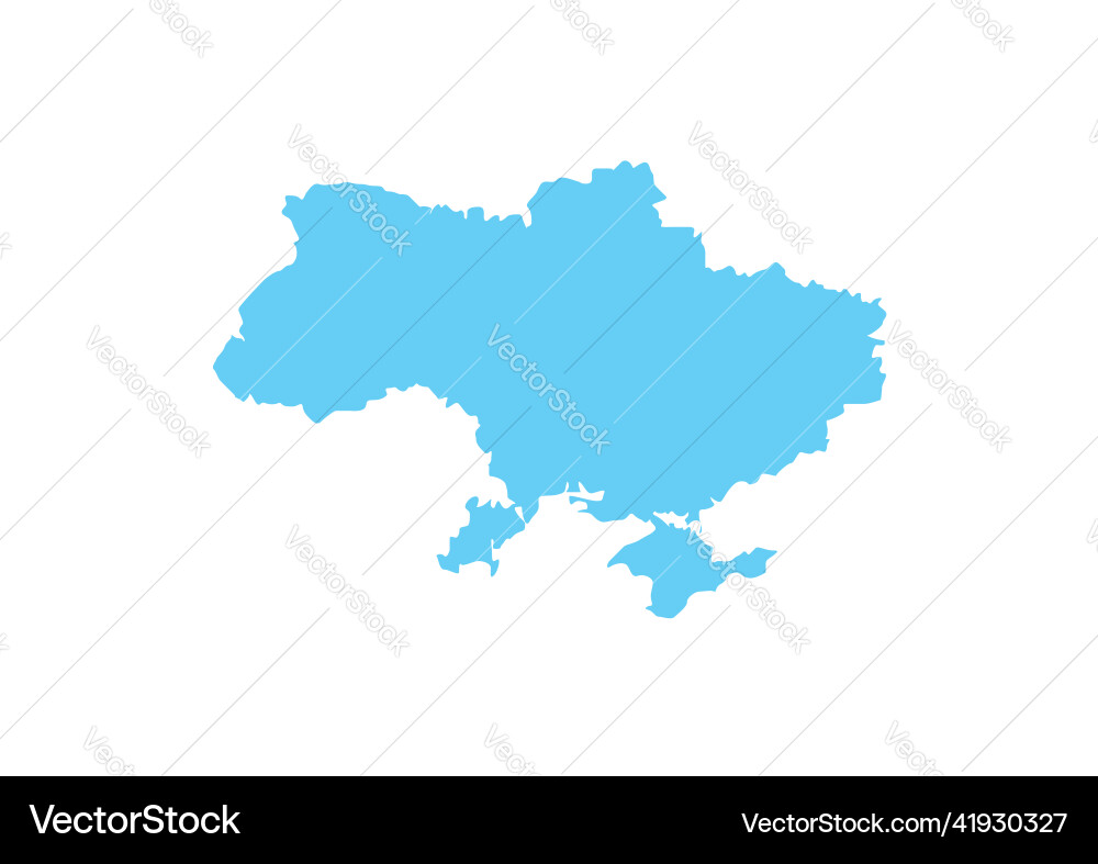 Abstract ukraine map outline blue silhouette Vector Image