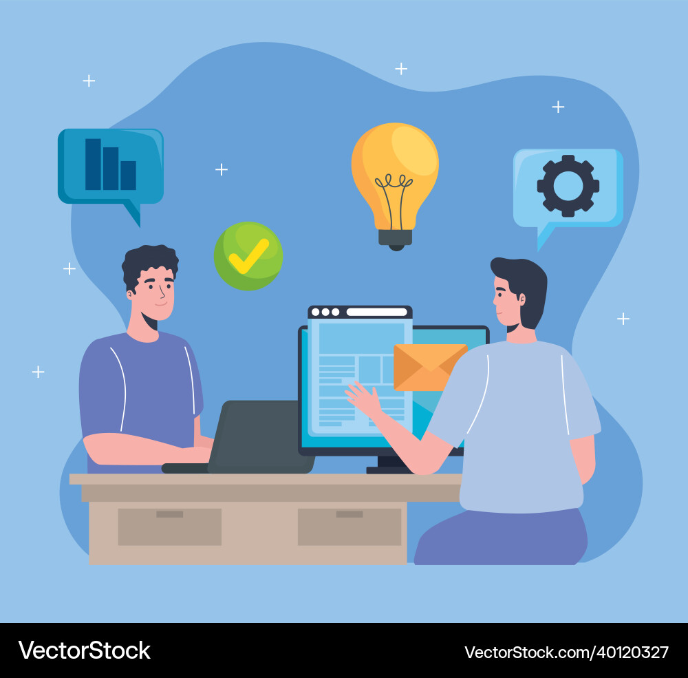 Business persons in workplace Royalty Free Vector Image