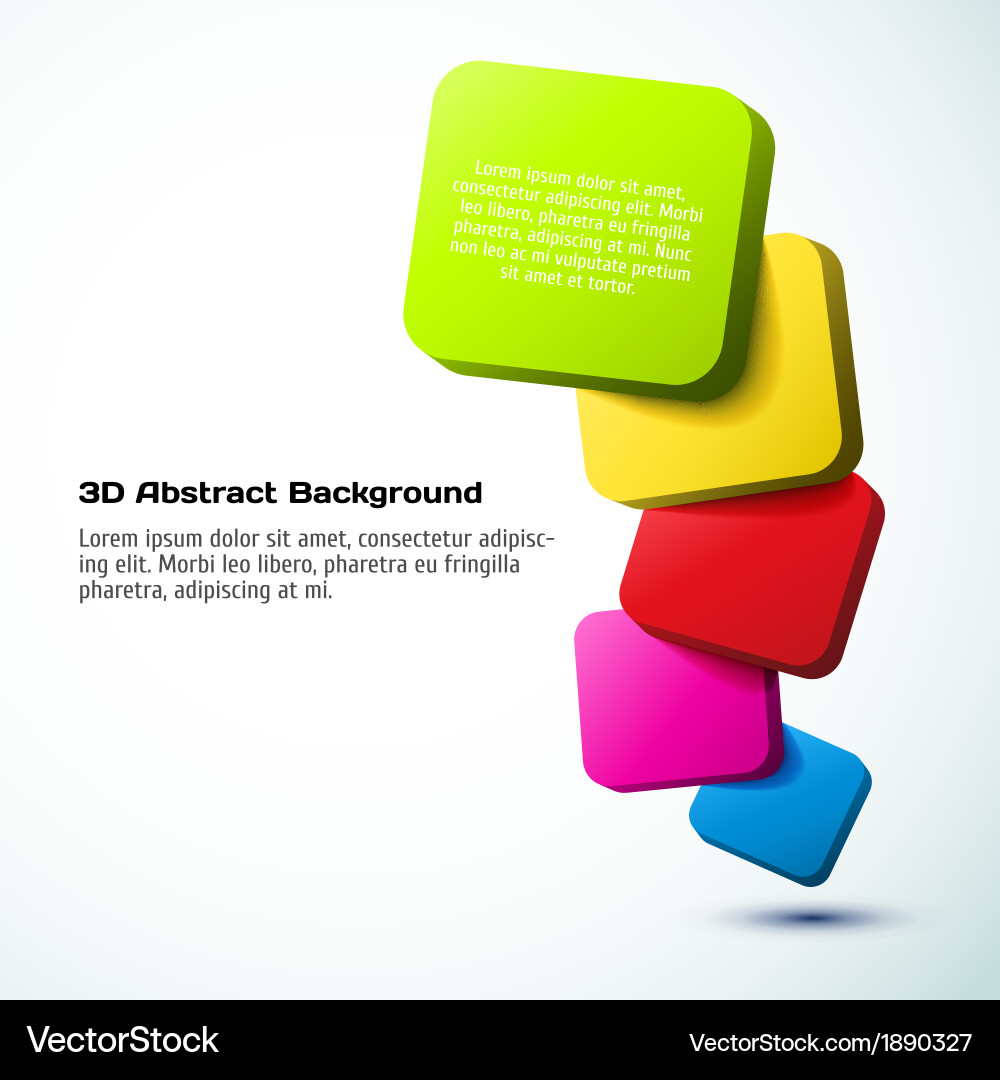 Colorful 3d rectangle background Royalty Free Vector Image
