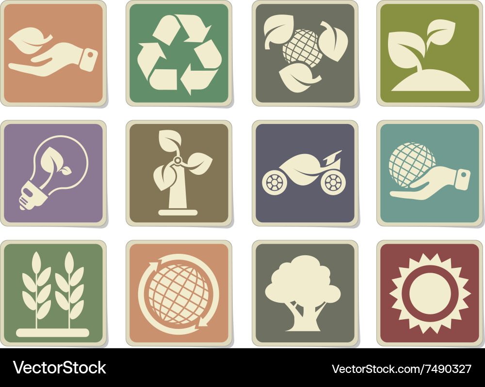 Ecology icons set Royalty Free Vector Image - VectorStock