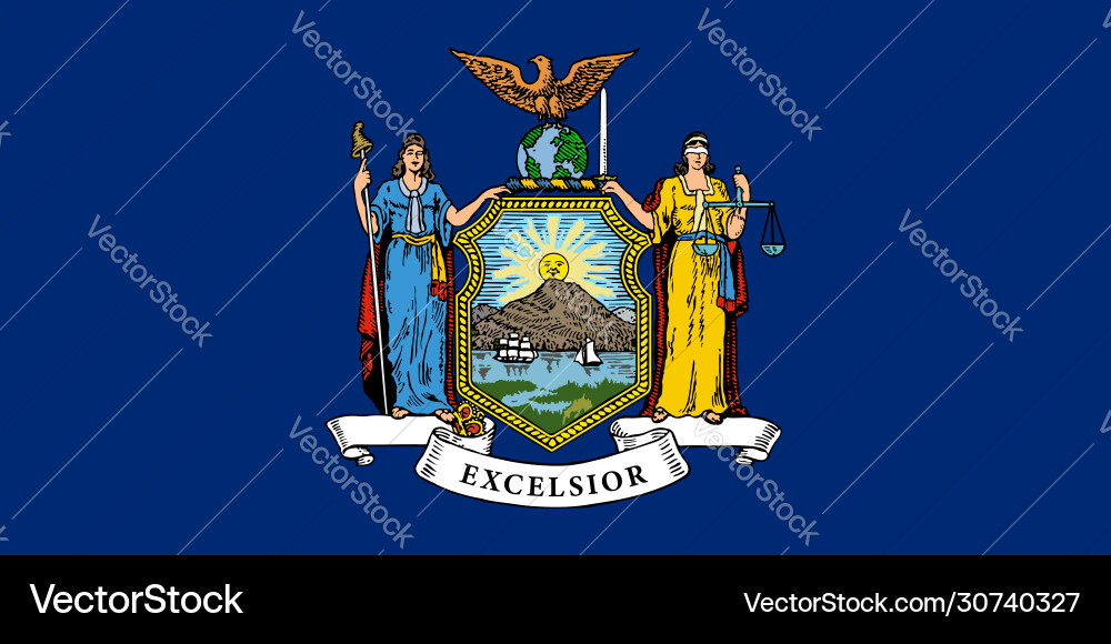 Flag new york state coat Royalty Free Vector Image