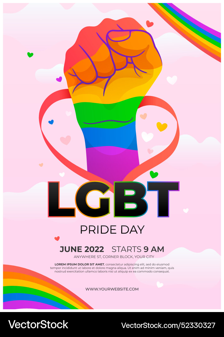Gradient pride month lgbt vertical poster template