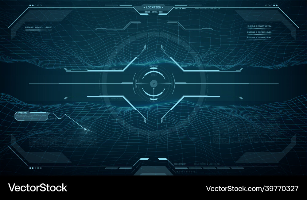Hud monitor screen target aim control interface Vector Image