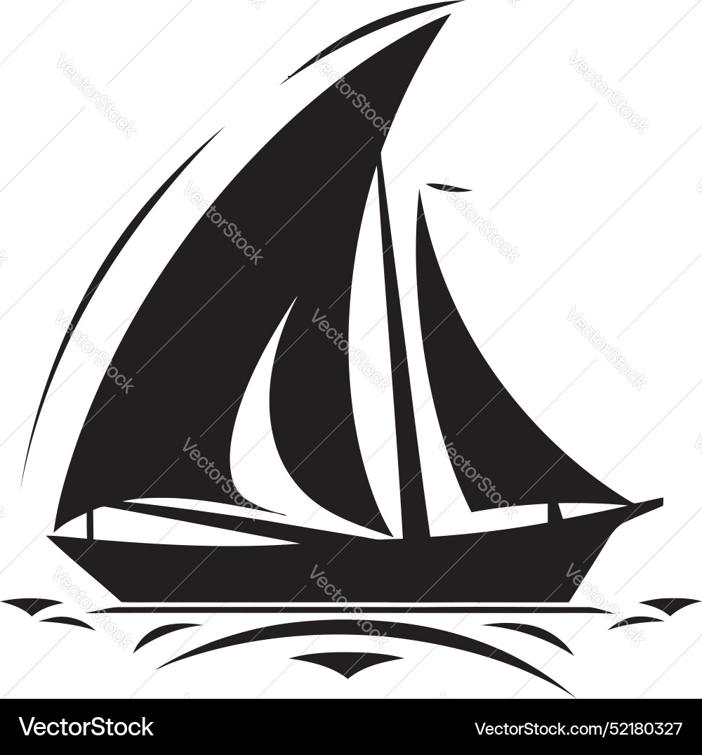 Lil liner minimal boat logo micro maritime Vector Image