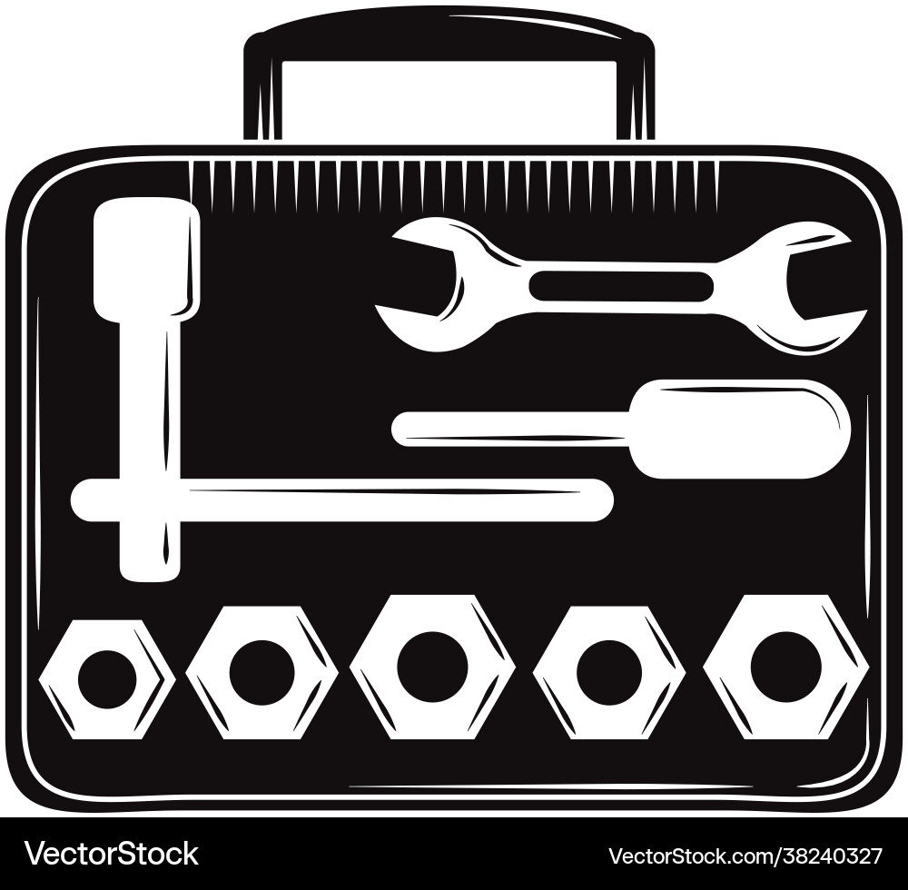 Mechanic tools box Royalty Free Vector Image - VectorStock