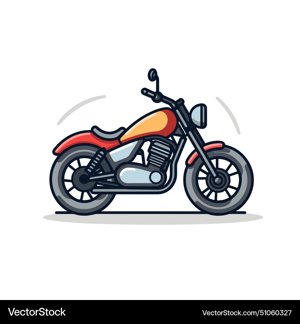 Modern motorcycle icon design flat Royalty Free Vector Image