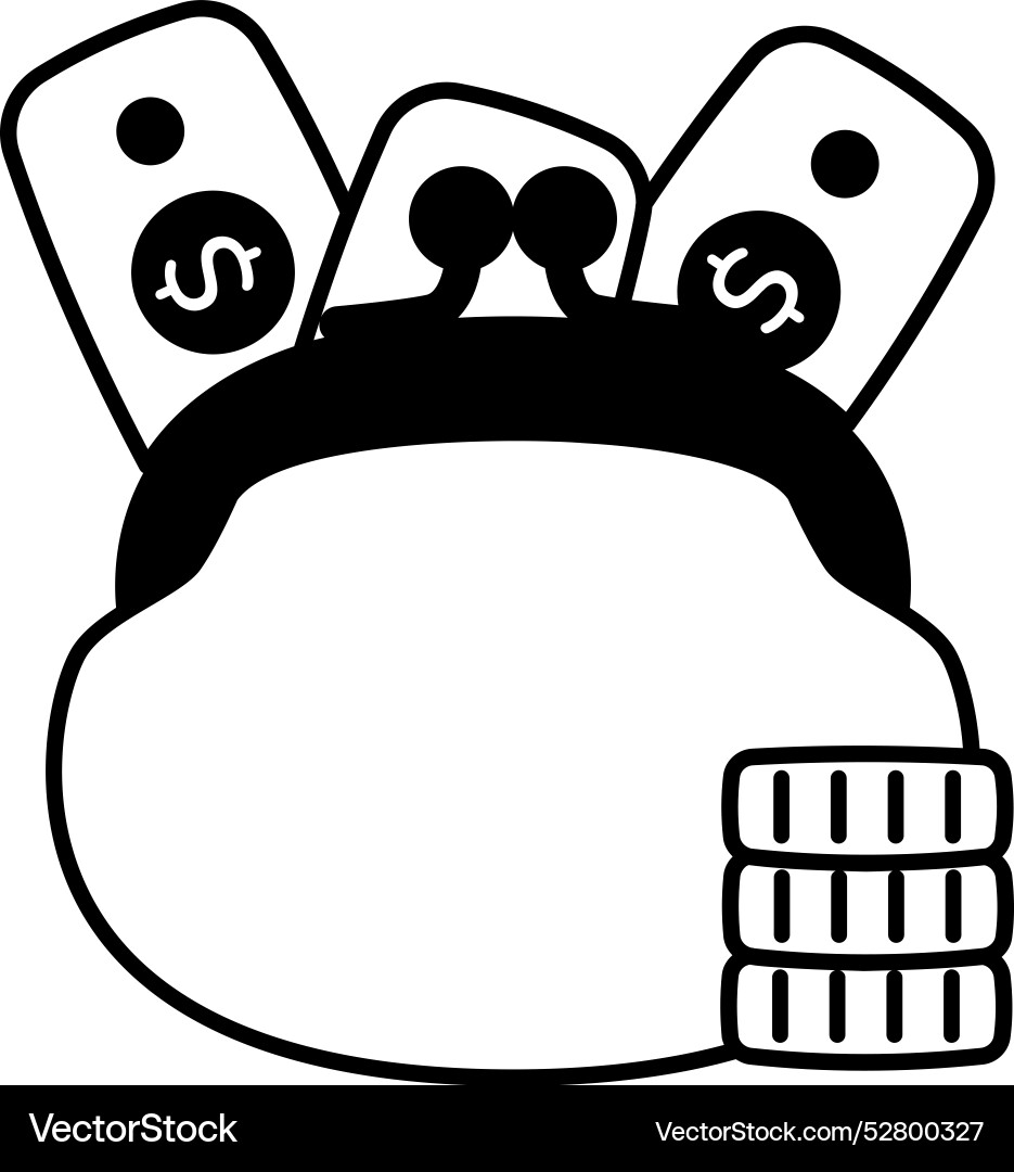 Money purse Royalty Free Vector Image - VectorStock