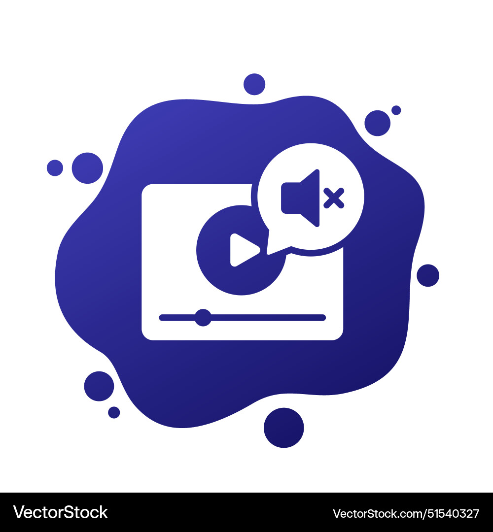 Mute video no audio icon Royalty Free Vector Image