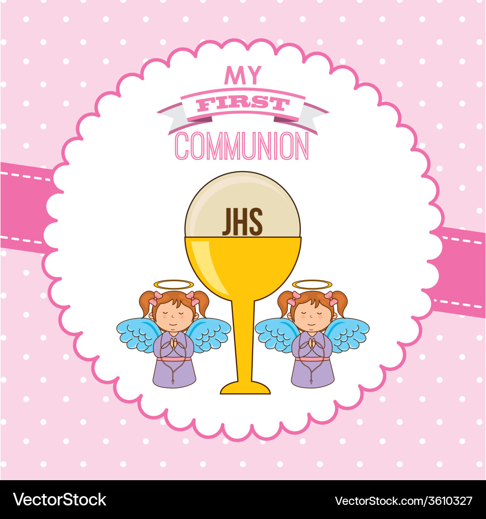My first communion Royalty Free Vector Image - VectorStock