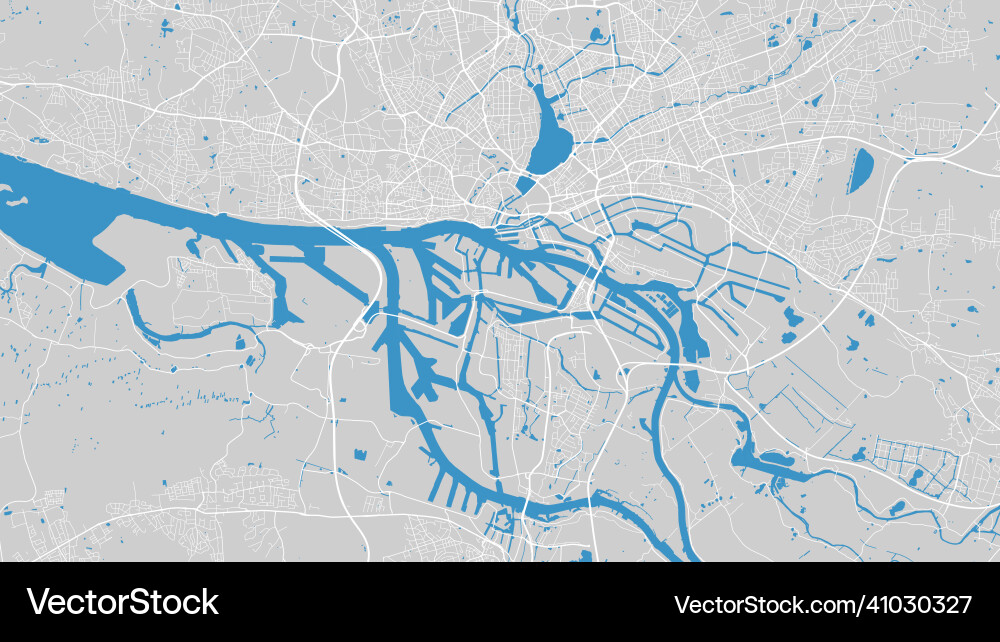 River map elbe hamburg city germany Royalty Free Vector