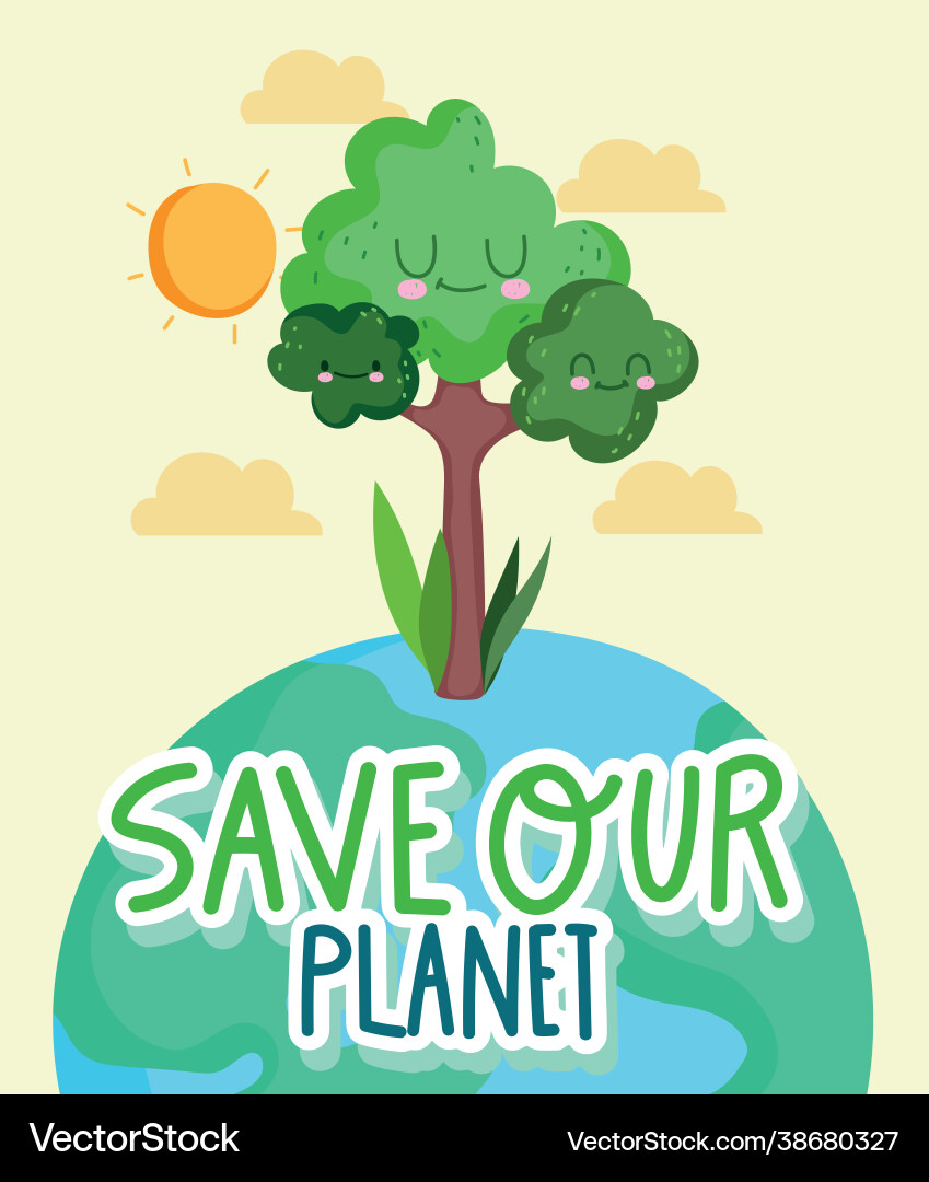 Save Our Planet Logo Stock Illustration „Handwritten Calligraphy