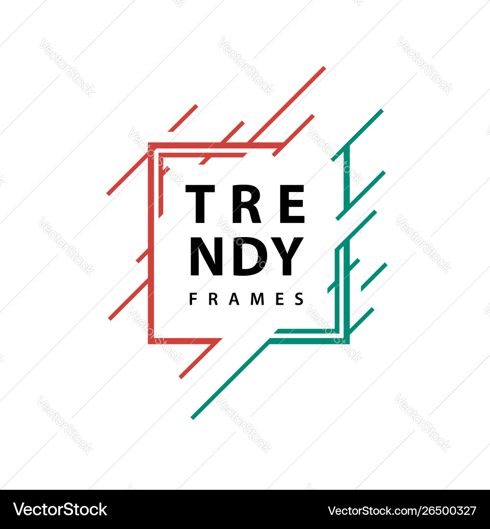 Square frames with geometric lines borders Vector Image