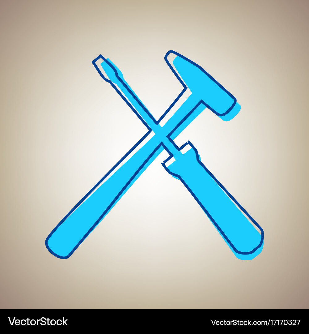 Tools sign sky blue icon Royalty Free Vector Image