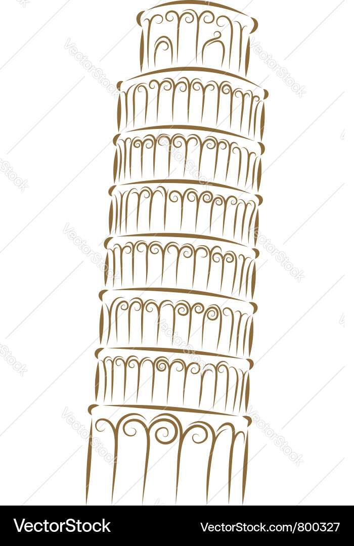 Tower of pisa Royalty Free Vector Image - VectorStock