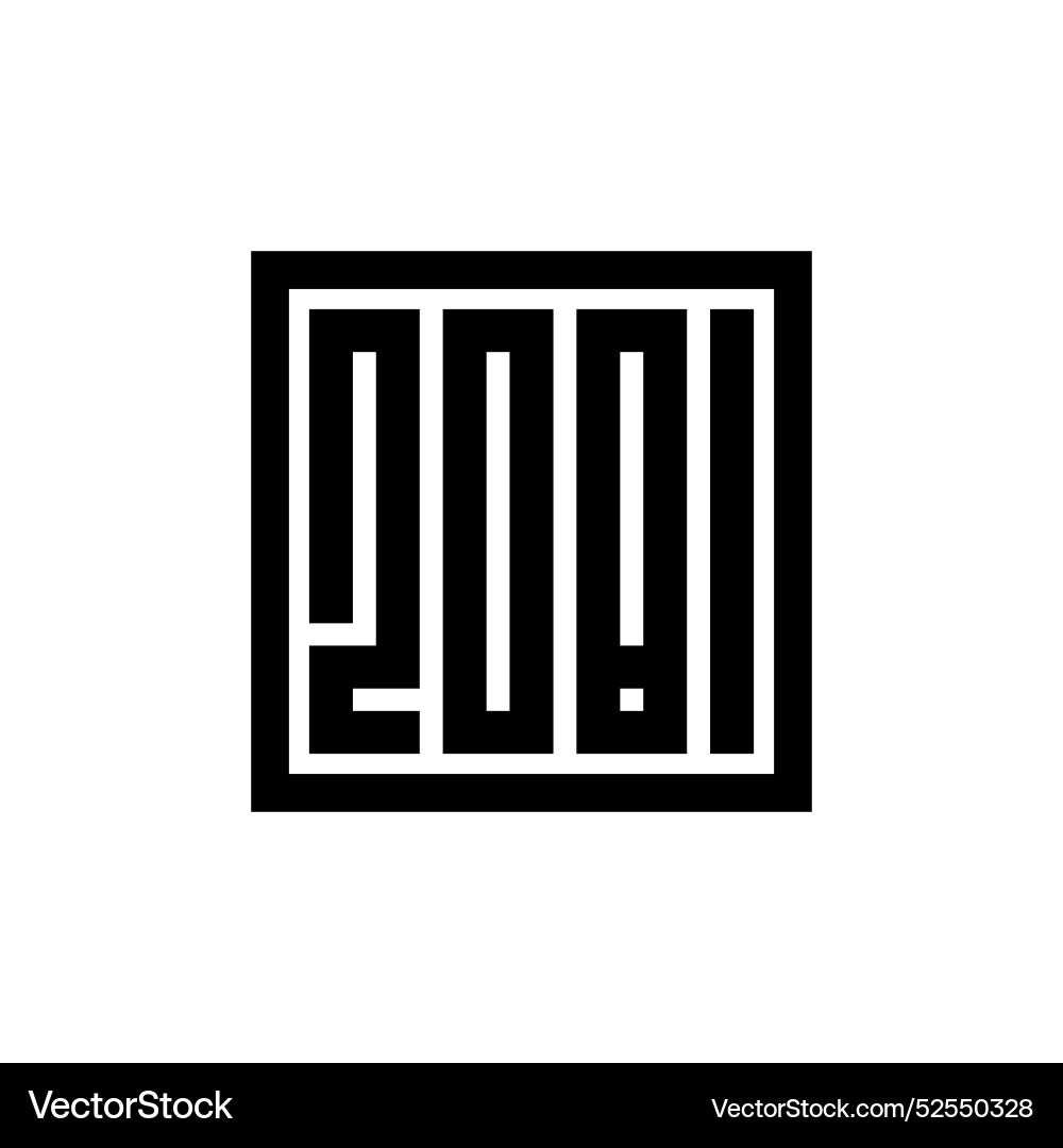 2081 happy new year logo text design square shape Vector Image