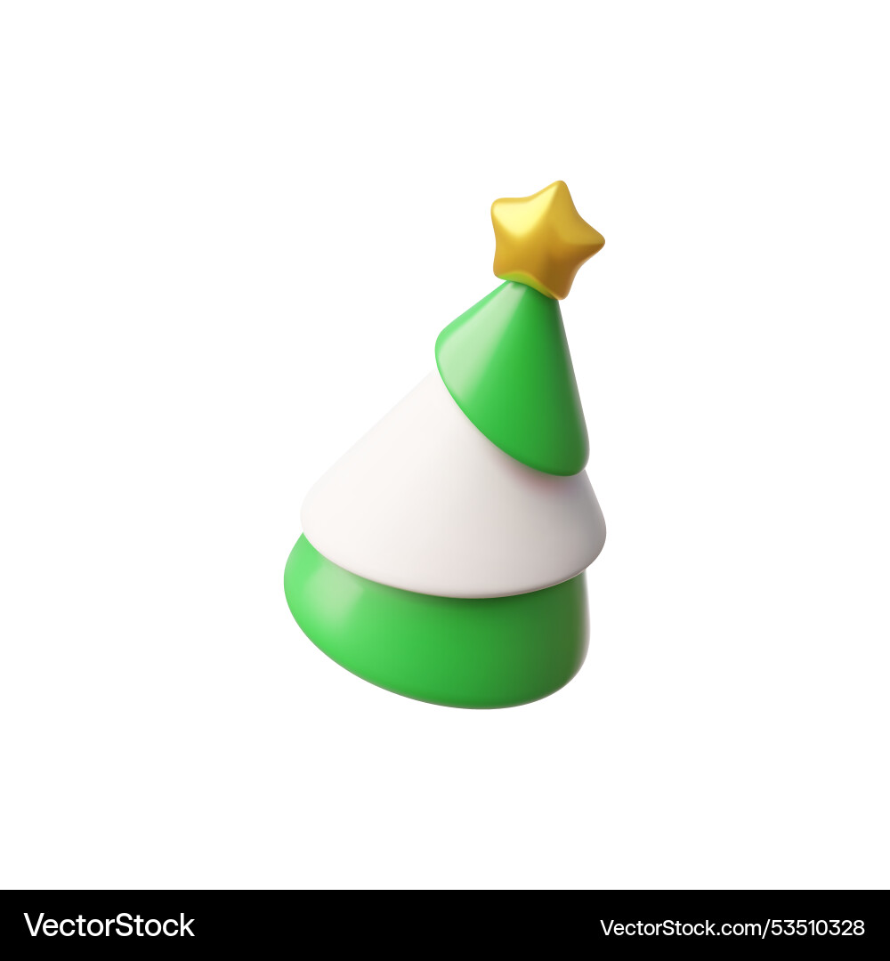 3d of a christmas tree Royalty Free Vector Image