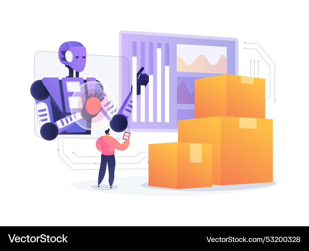 Ai-powered inventory management abstract concept Vector Image Ai-powered inventory management abstract concept Vector Image