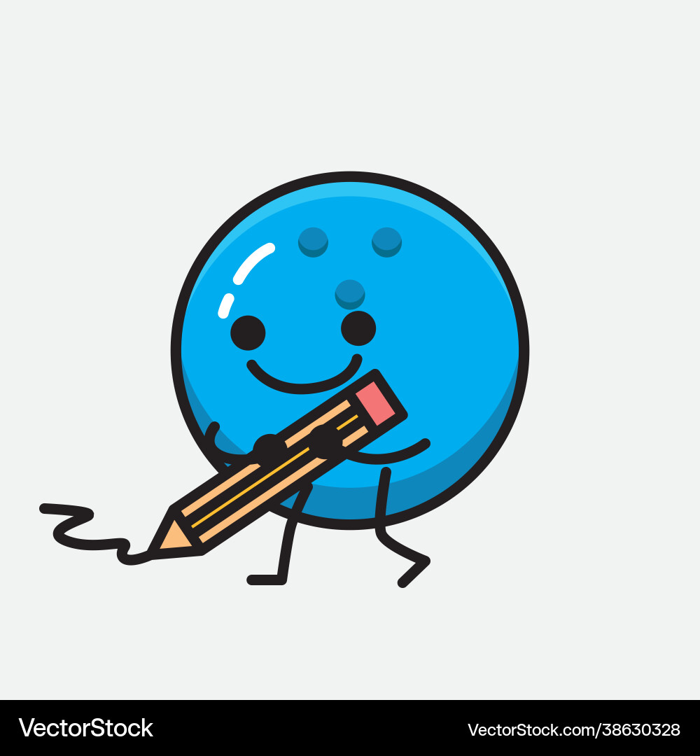 Bowling ball character with cute face and simple Vector Image
