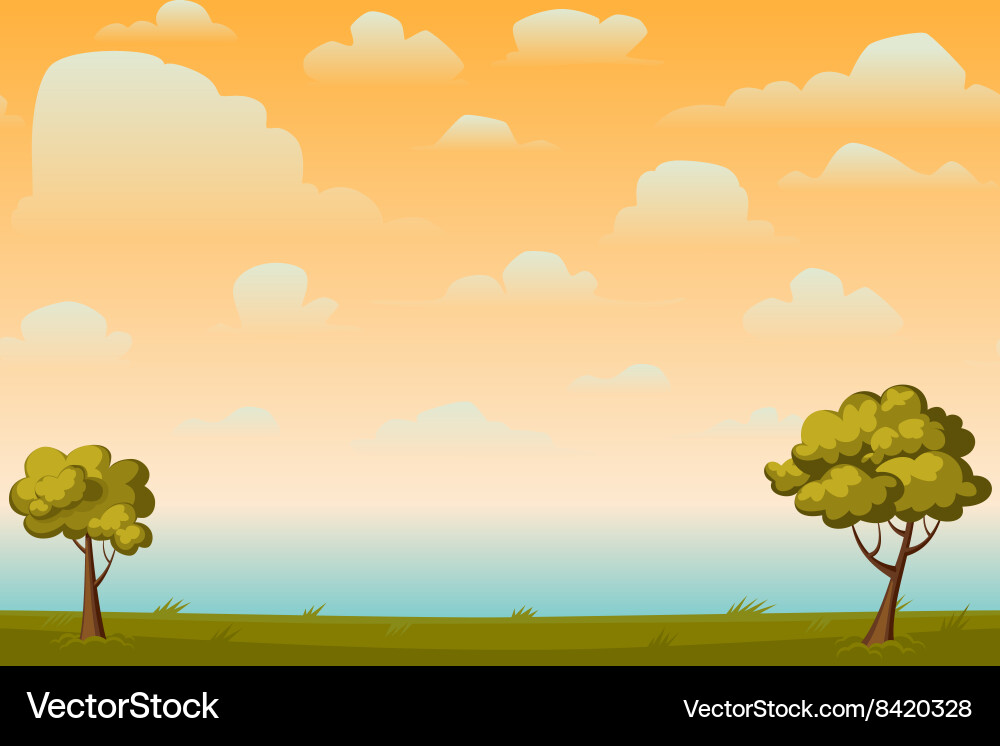 Cartoon nature seamless horizontal landscape Vector Image