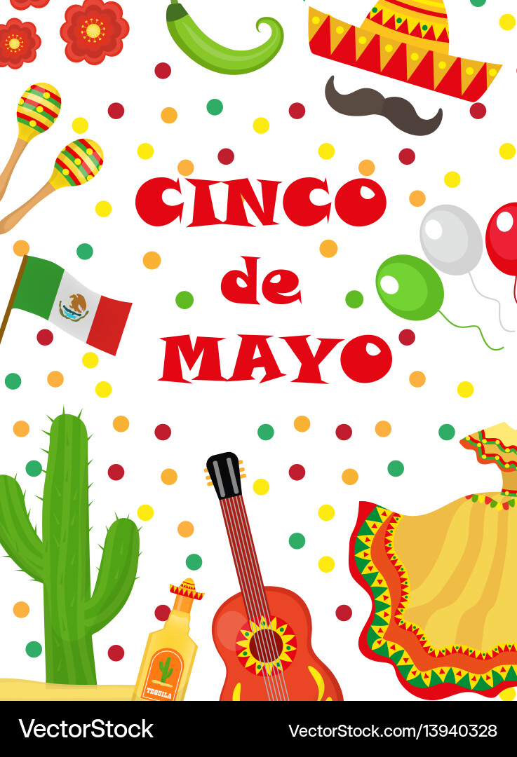 Cinco de mayo greeting card template for flyer Vector Image