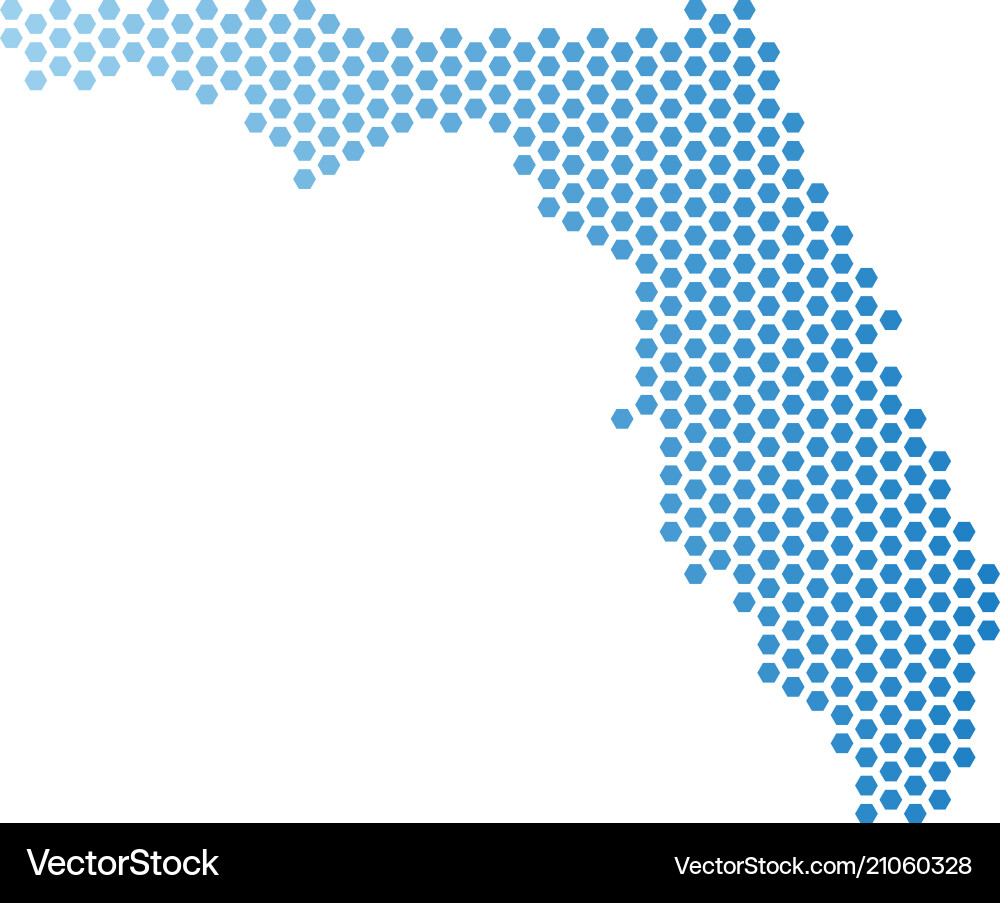 Florida map hexagon scheme Royalty Free Vector Image