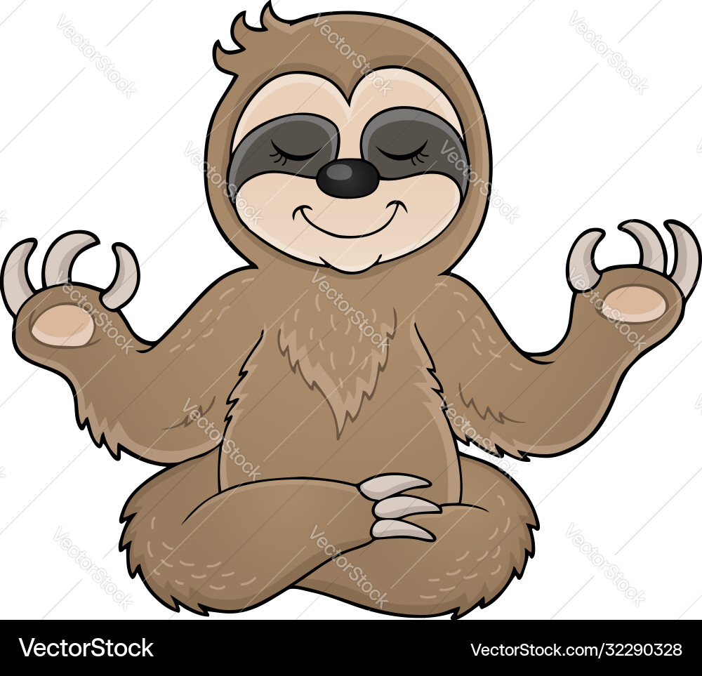 Happy sloth theme image 1 Royalty Free Vector Image