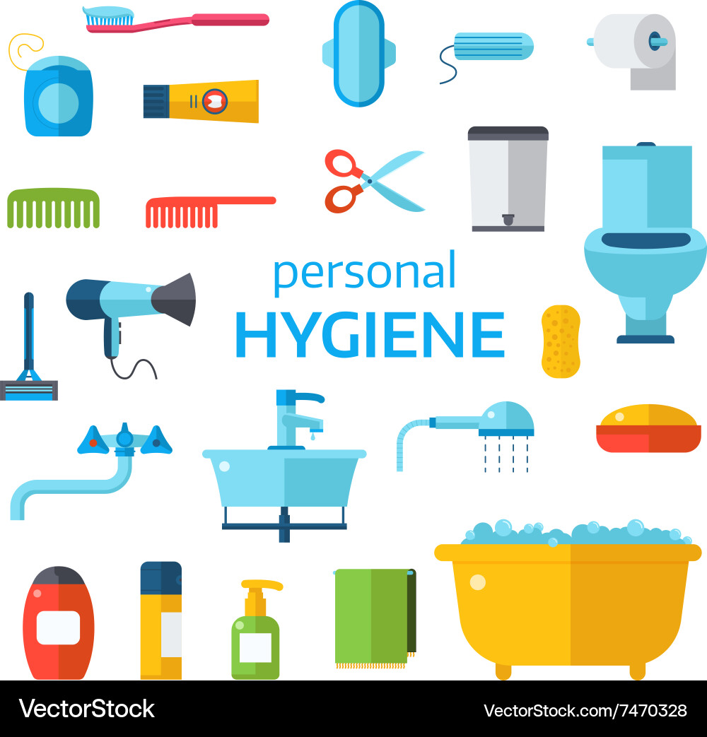 Hygiene icons set isolated on white Royalty Free Vector