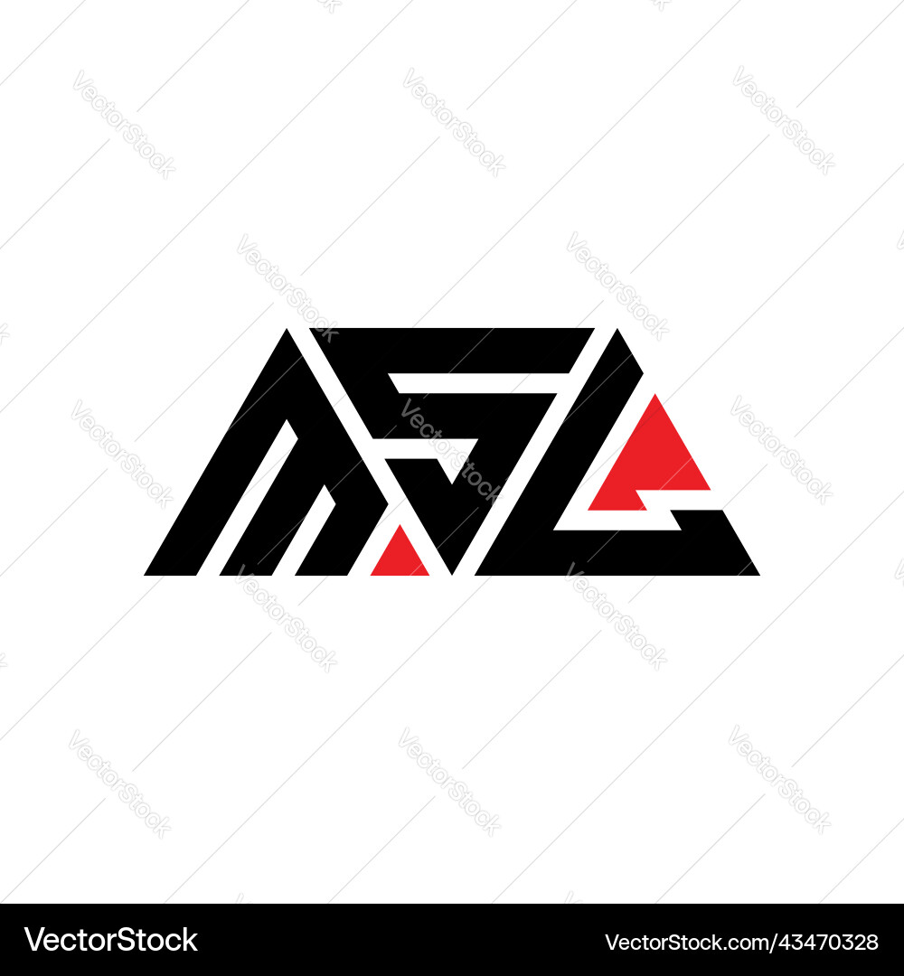 Msl triangle letter logo design Royalty Free Vector Image