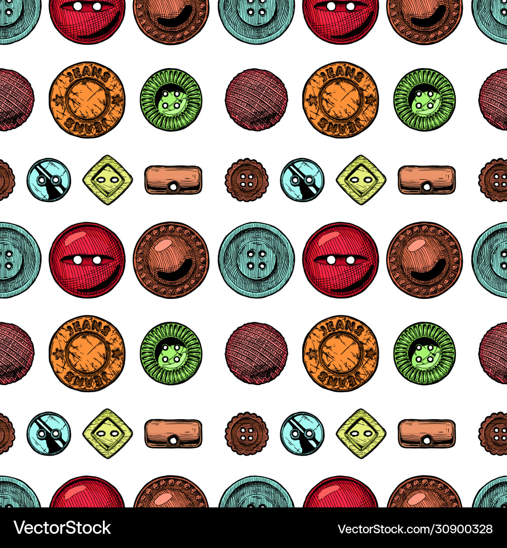 Pattern with clothes buttons Royalty Free Vector Image