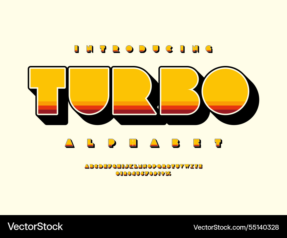Retro font Royalty Free Vector Image - VectorStock