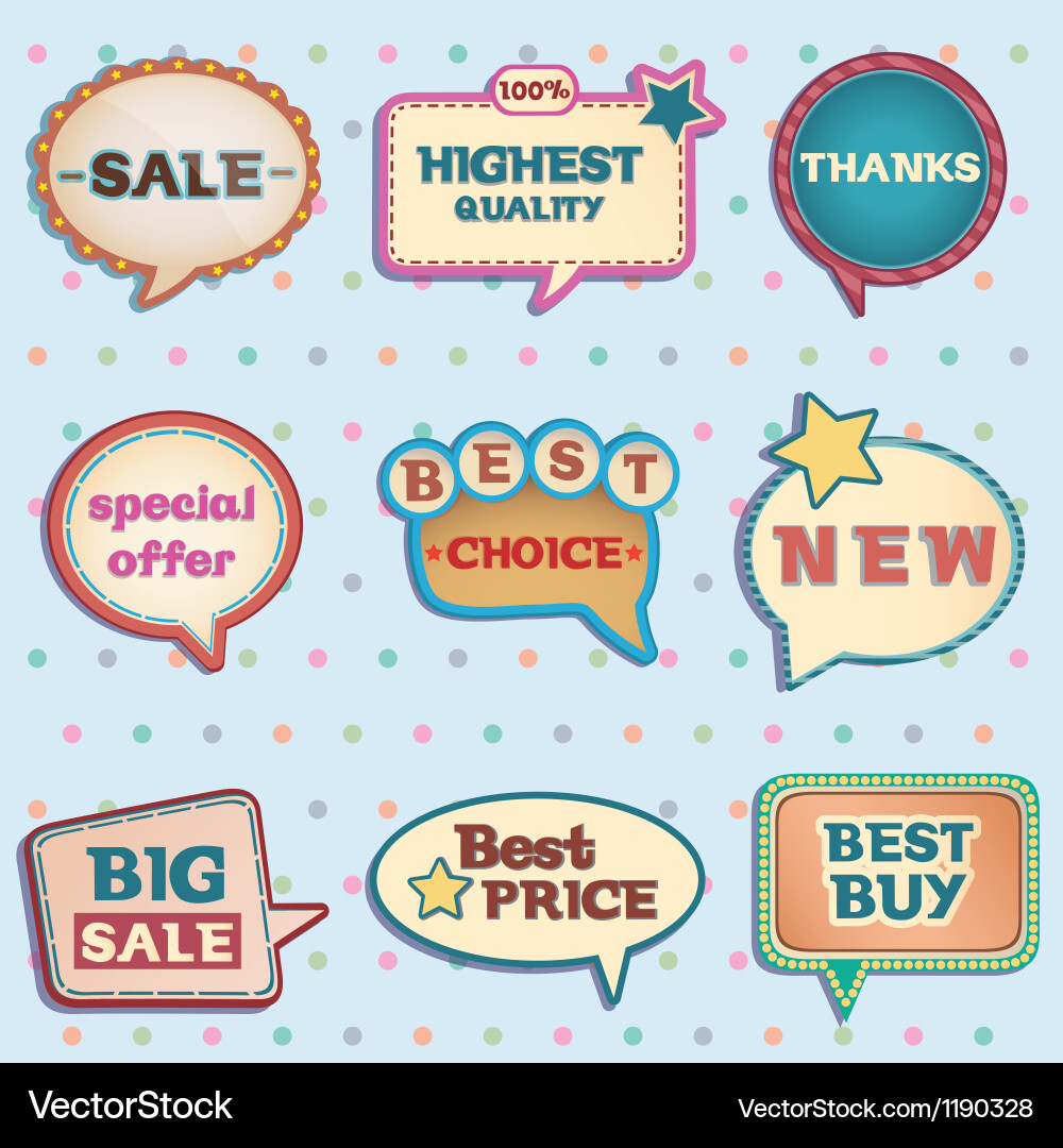 Retro Speech Bubbles Royalty Free Vector Image