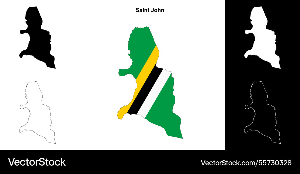 Saint john outline map Royalty Free Vector Image
