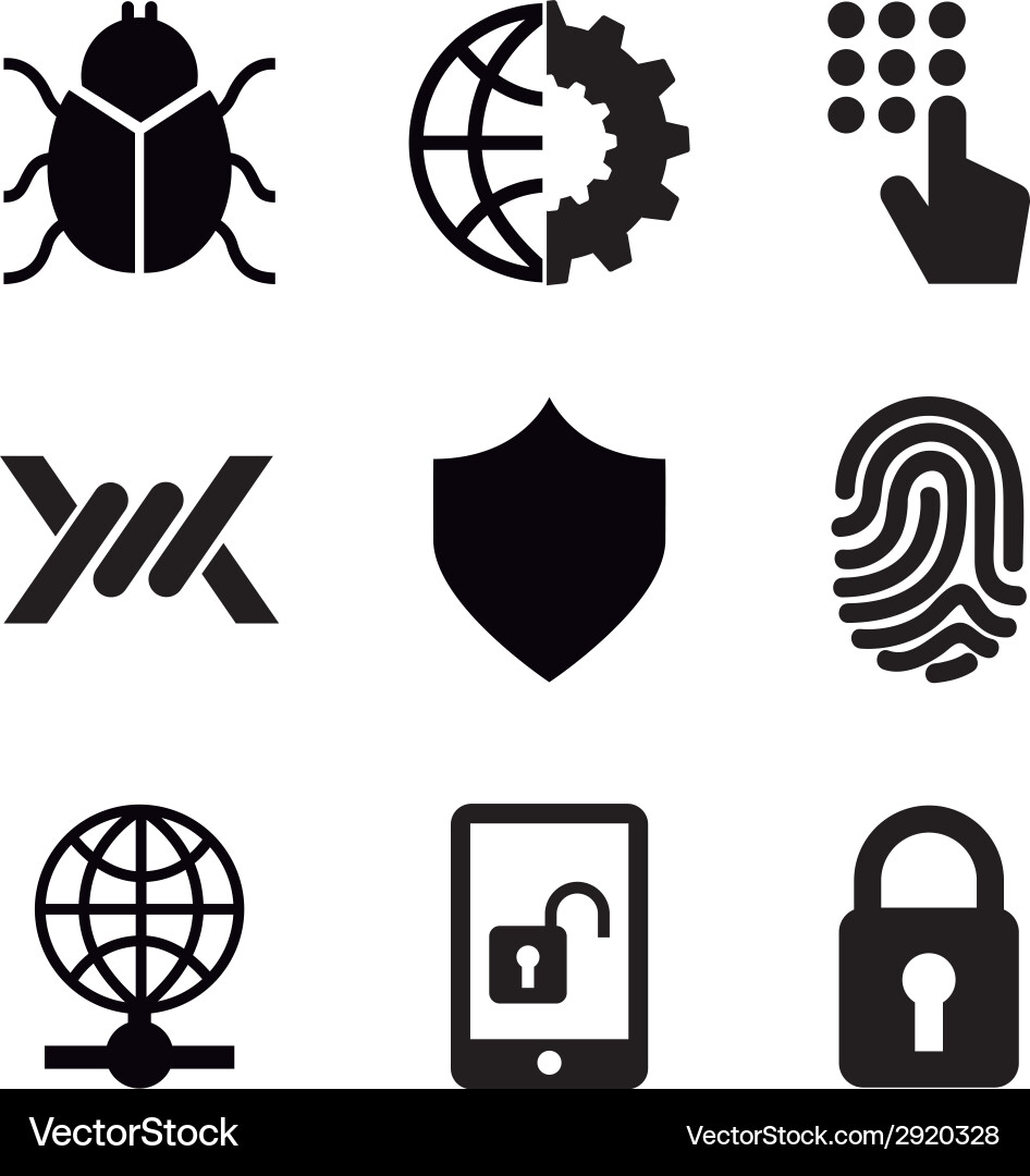 Security Icon Set Royalty Free Vector Image - VectorStock