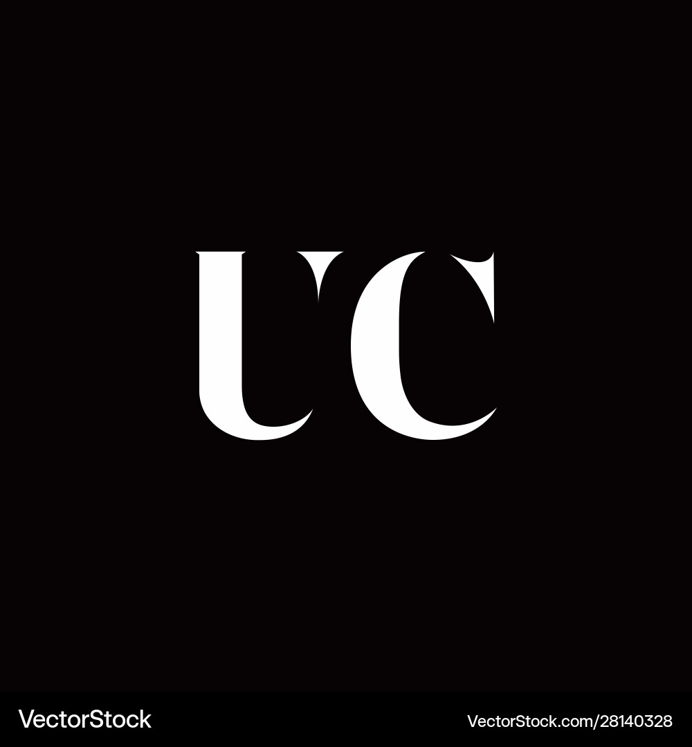 Uc logo letter initial designs template Royalty Free Vector