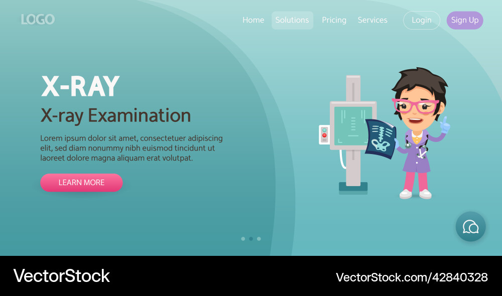 X-ray website template Royalty Free Vector Image