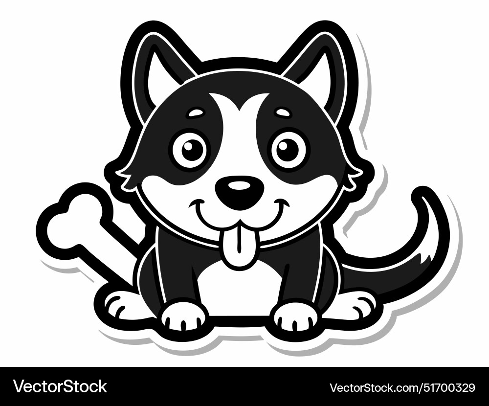 A dog holding bone i Royalty Free Vector Image
