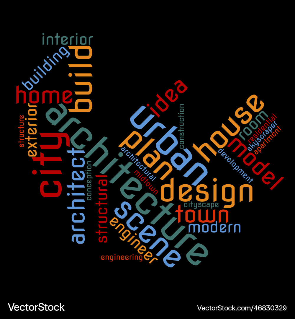 Architecture word cloud architectural concept Vector Image
