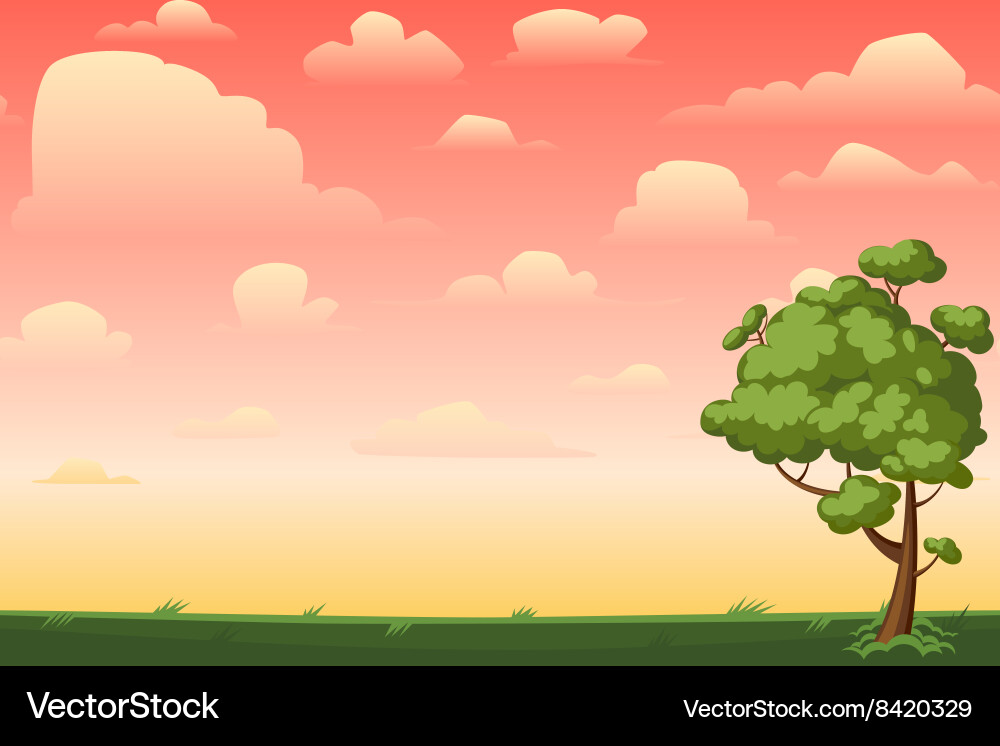 Cartoon nature seamless horizontal landscape Vector Image