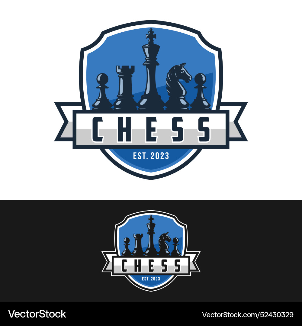 Chess logo sport design template emblem Royalty Free Vector