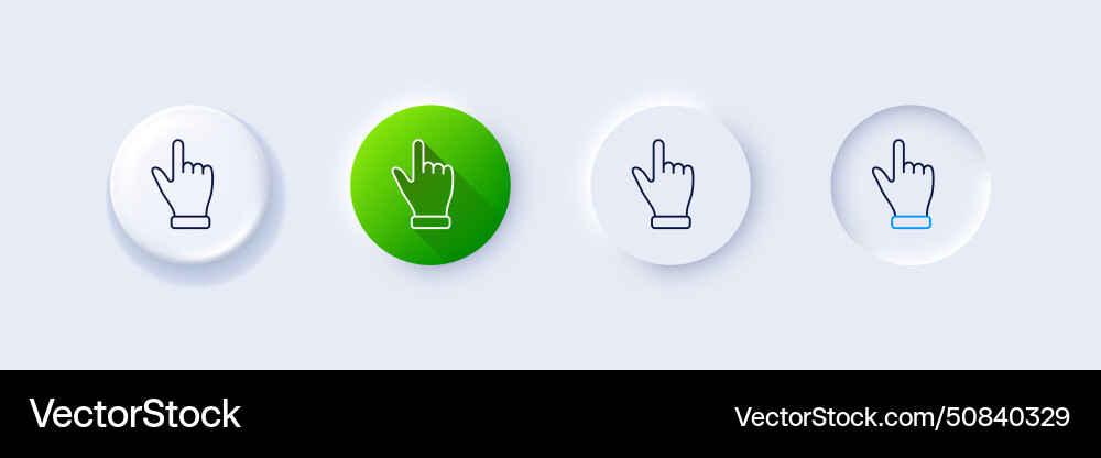 Click hand line icon one finger palm sign Vector Image