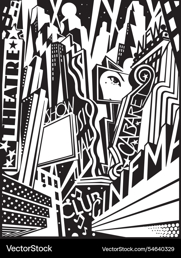 Explore the vibrant and dynamic urban nightlife Vector Image