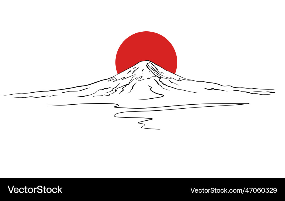 Fuji mountain 2 Royalty Free Vector Image - VectorStock