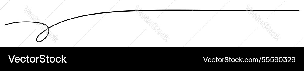 Hand drawn brush underline loop stroke Royalty Free Vector