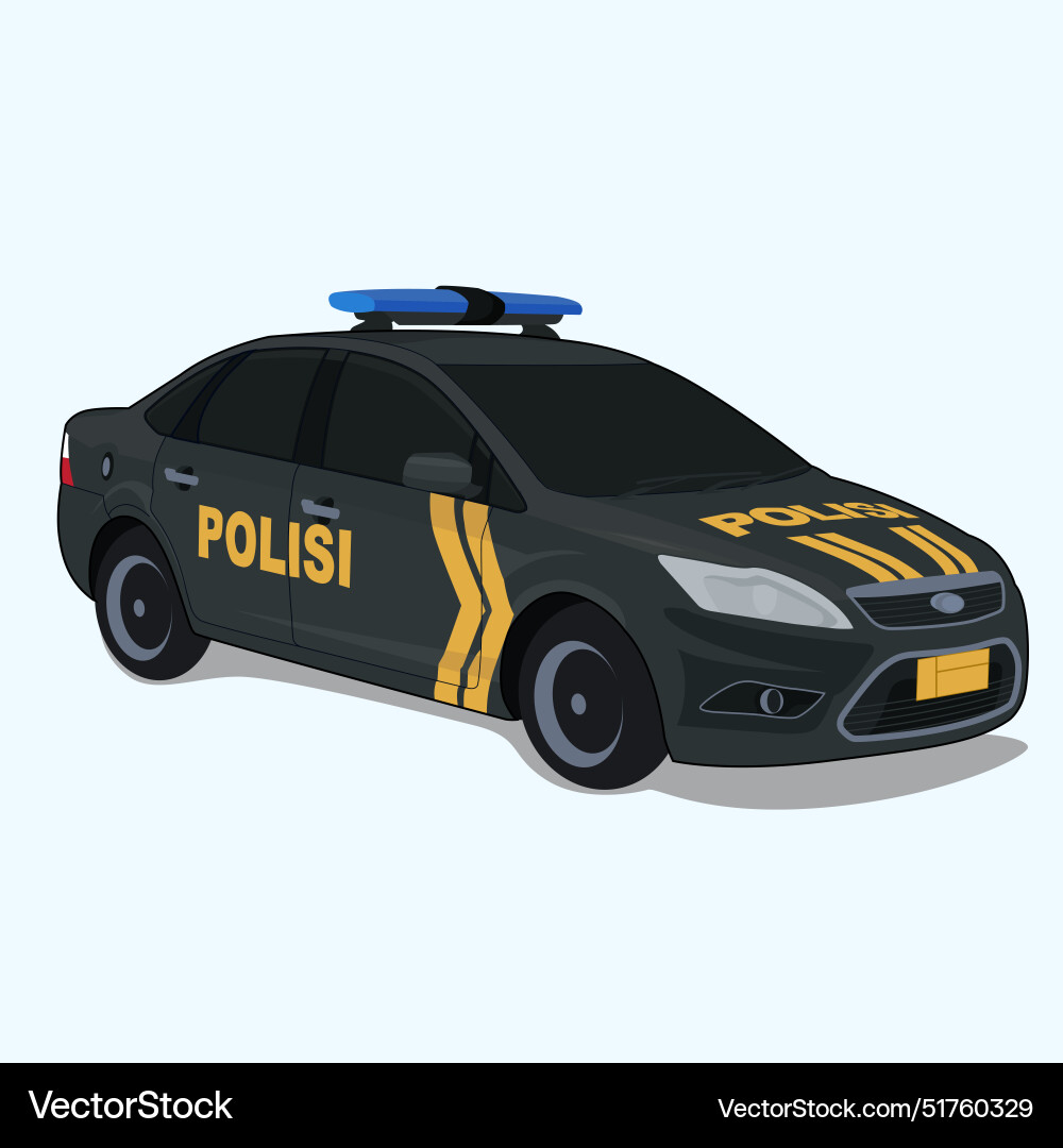 Indonesian police car Royalty Free Vector Image